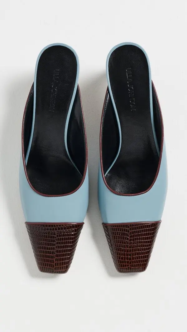 Ulla Johnson Mix Media Mid Heel Mules