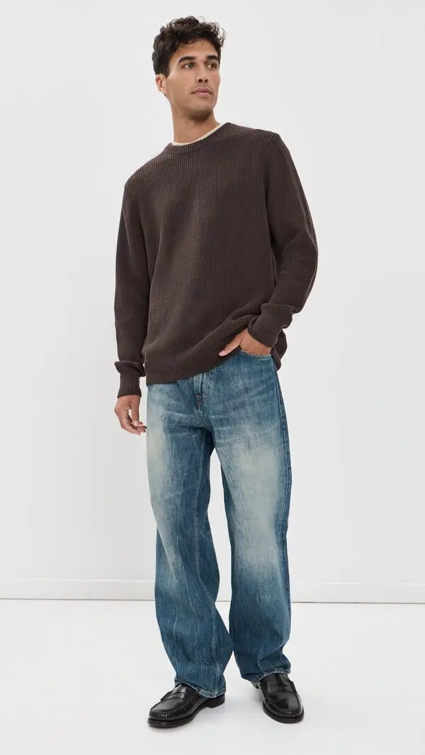 LES DEUX Rib Crew Knit Sweater