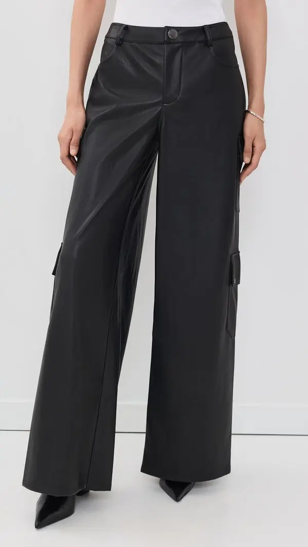 L'Agence Isolde Faux Leather Cargo Pants