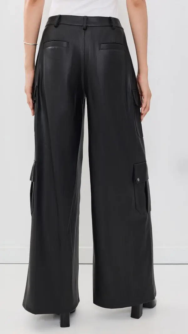L'Agence Isolde Faux Leather Cargo Pants