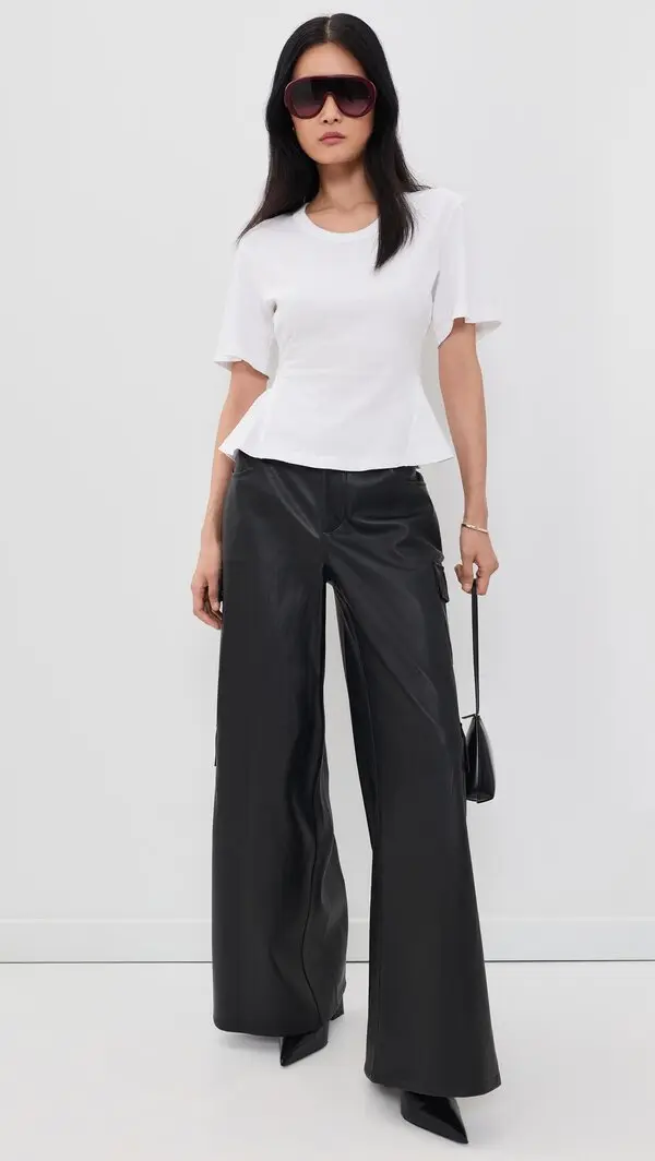 L'Agence Isolde Faux Leather Cargo Pants