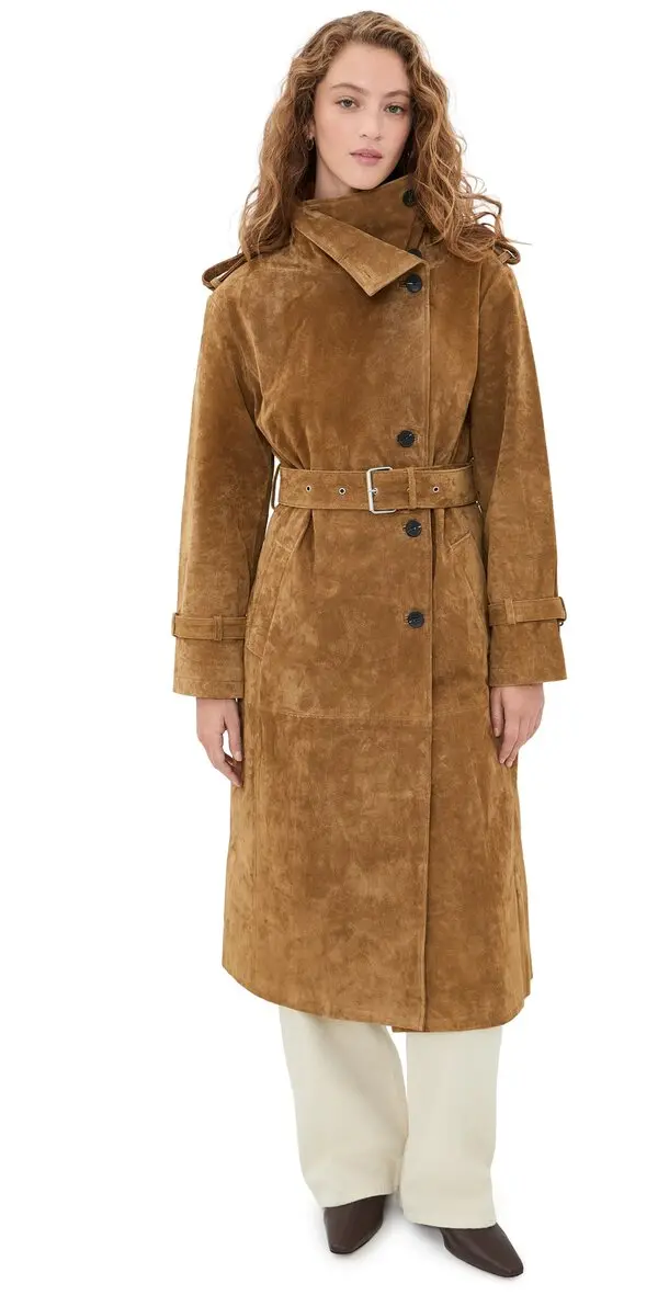 Avec Les Filles Funnel Neck Slouchy Trench