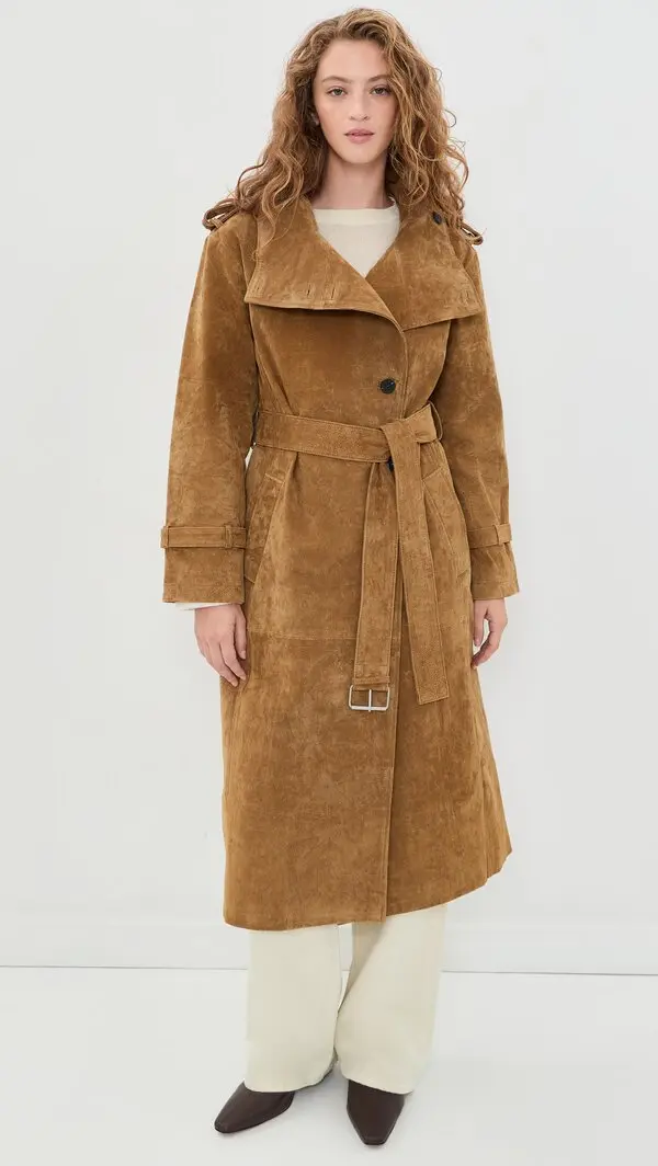 Avec Les Filles Funnel Neck Slouchy Trench