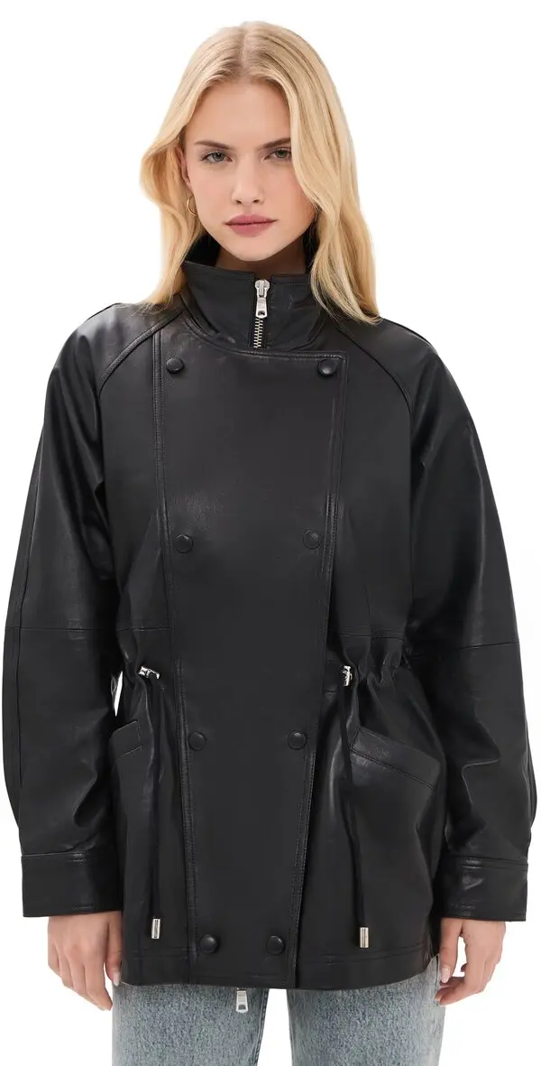 Avec Les Filles Slouchy Leather Anorak
