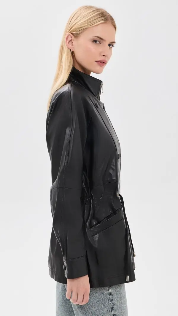 Avec Les Filles Slouchy Leather Anorak