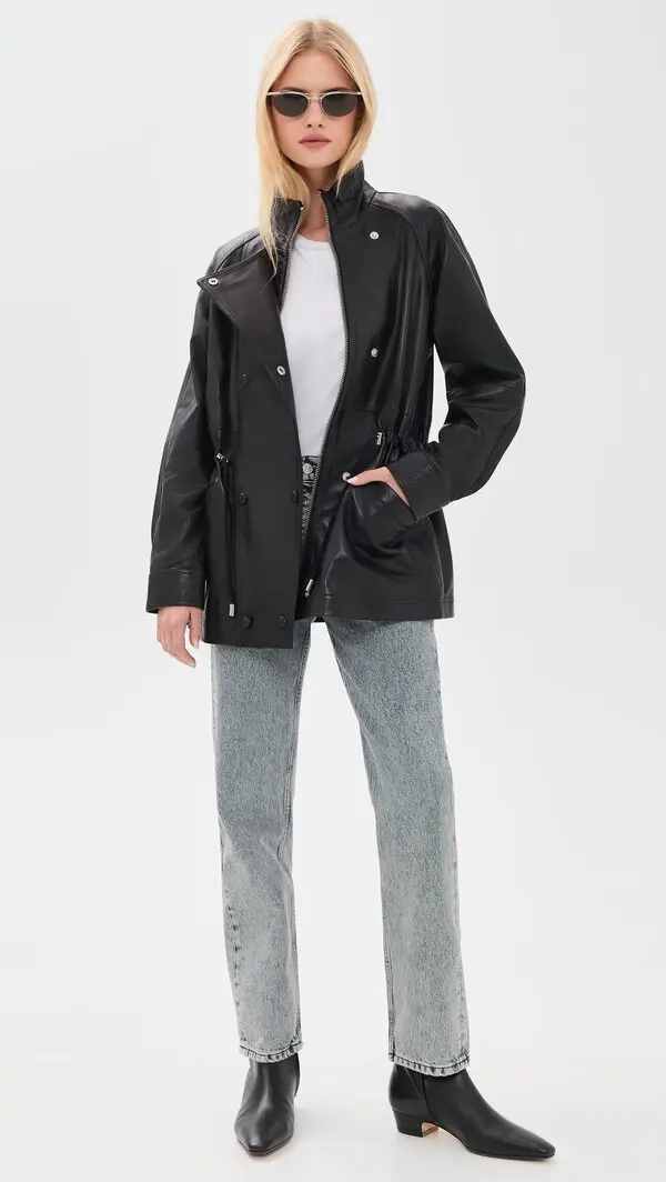 Avec Les Filles Slouchy Leather Anorak