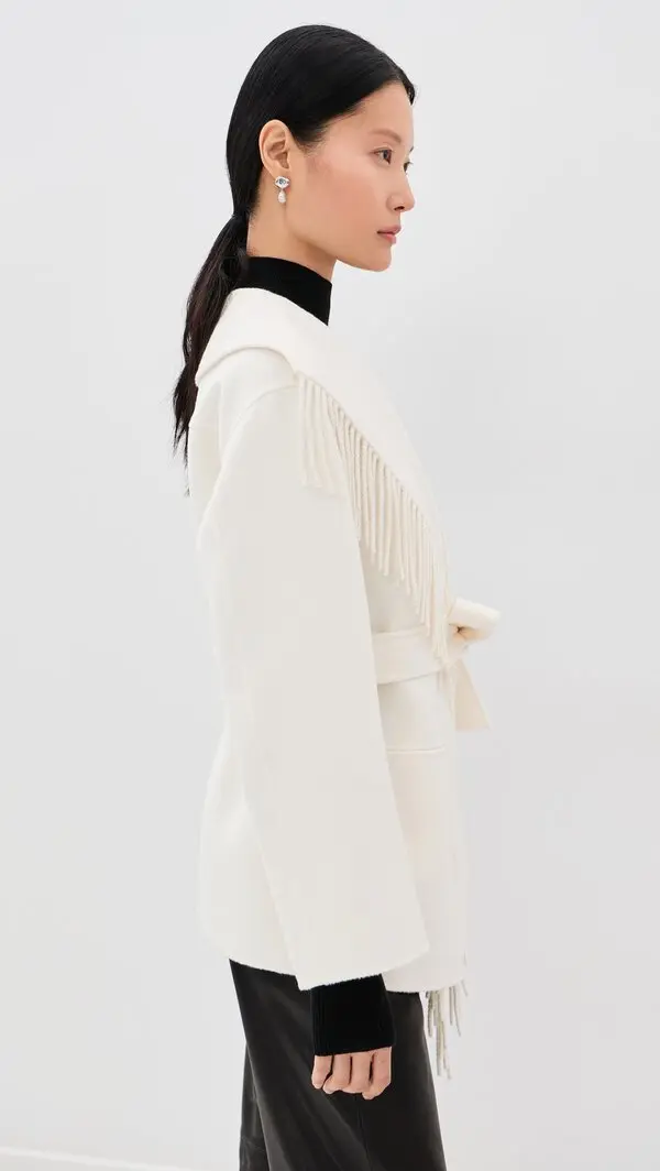 Simkhai Rowen Double-faced Wool Fringe Jacket