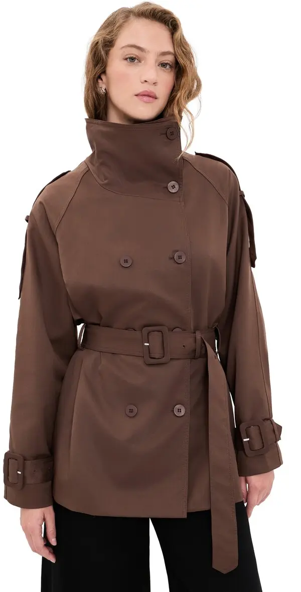 Lioness Blanc Trench Coat - Chocolate