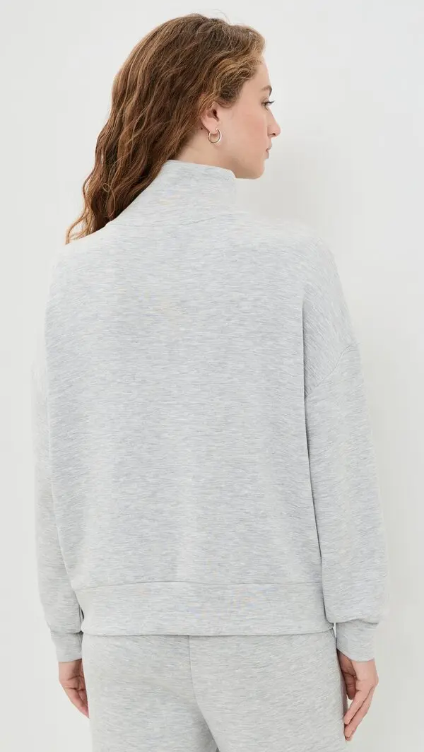 Varley Hawley Half Zip Sweatshirt - Light Grey Marl