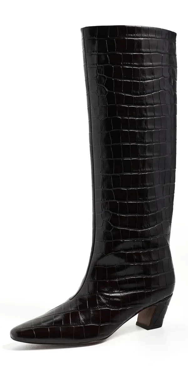 LOEFFLER RANDALL Marley Kicked Heel Tall Boots - Ebony