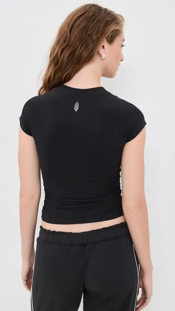 Free People Tempo Ruched Short Sleeve Tee