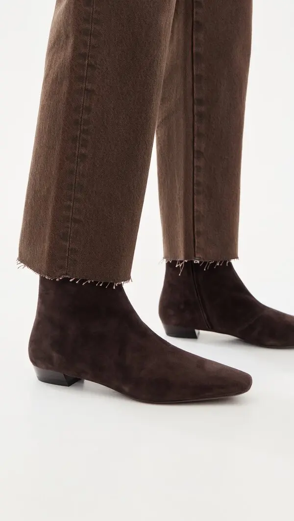 LOEFFLER RANDALL Siya Suede Flat Ankle Boots