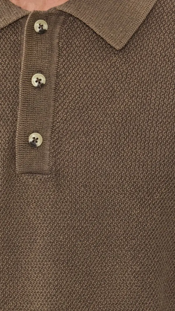 FAIR HARBOR Mariner Long Sleeve Polo Top - Espresso