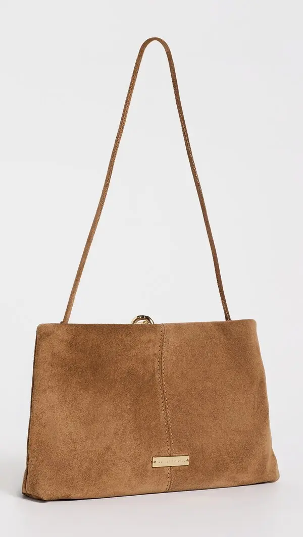 LOEFFLER RANDALL Corrine Gathered Multi Ring Suede Clutch