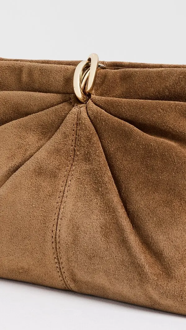 LOEFFLER RANDALL Corrine Gathered Multi Ring Suede Clutch
