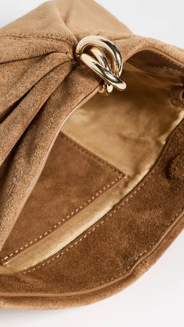 LOEFFLER RANDALL Corrine Gathered Multi Ring Suede Clutch