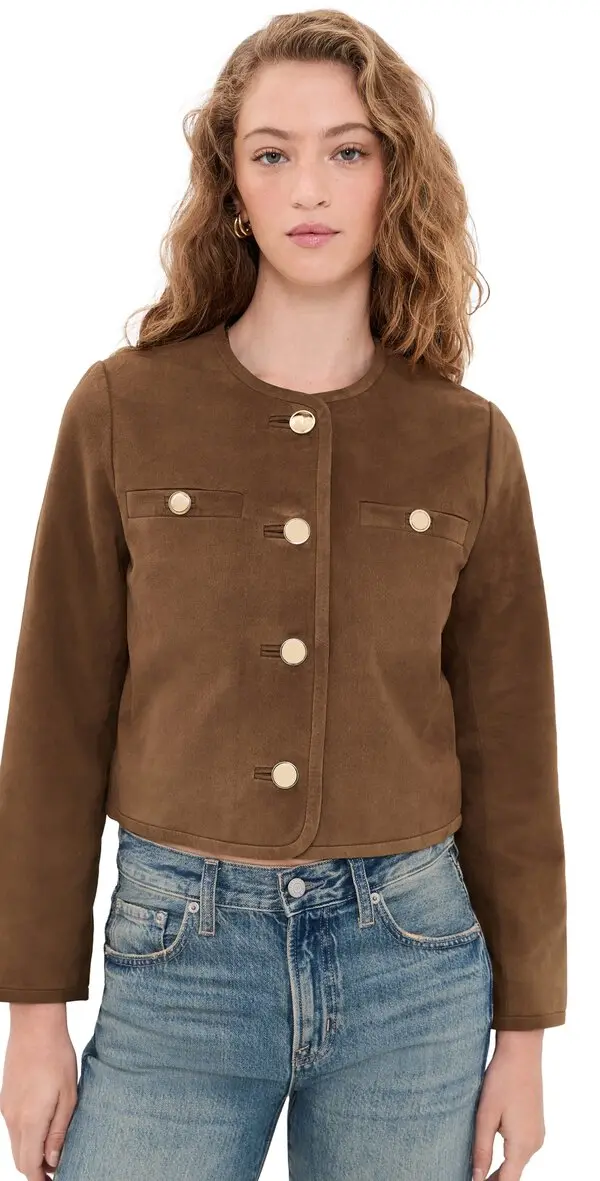 Ba&sh Mella Suede Jacket - Terre