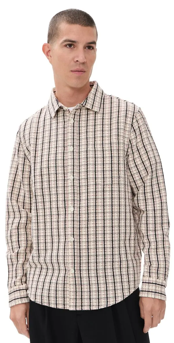 WAX LONDON Shelly Dobby Check Button Down Shirt