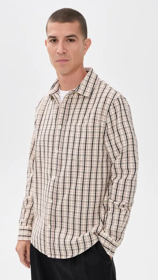 WAX LONDON Shelly Dobby Check Button Down Shirt