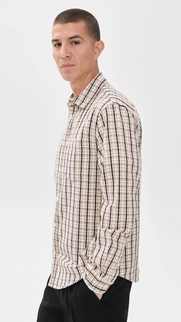 WAX LONDON Shelly Dobby Check Button Down Shirt