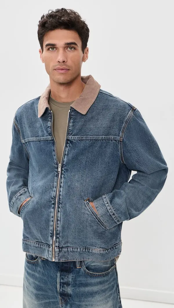 FRAME Denim Zip Trucker Jacket