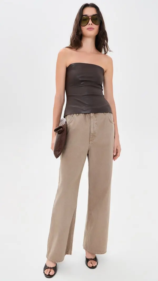 Susana Monaco Faux Leather Tube Top