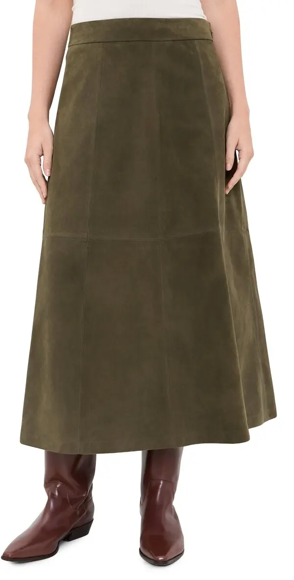 Jenni Kayne Suede Wolfe Skirt - Olive