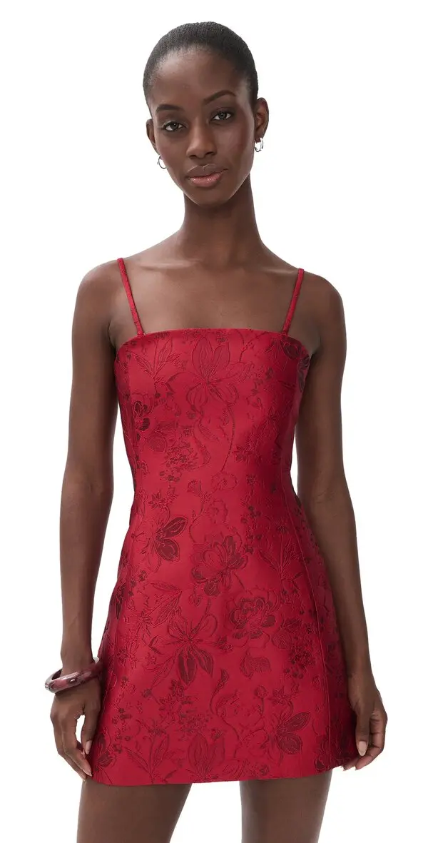 Alice + Olivia Velia Removeable Strap Mini Dress - Hibiscus