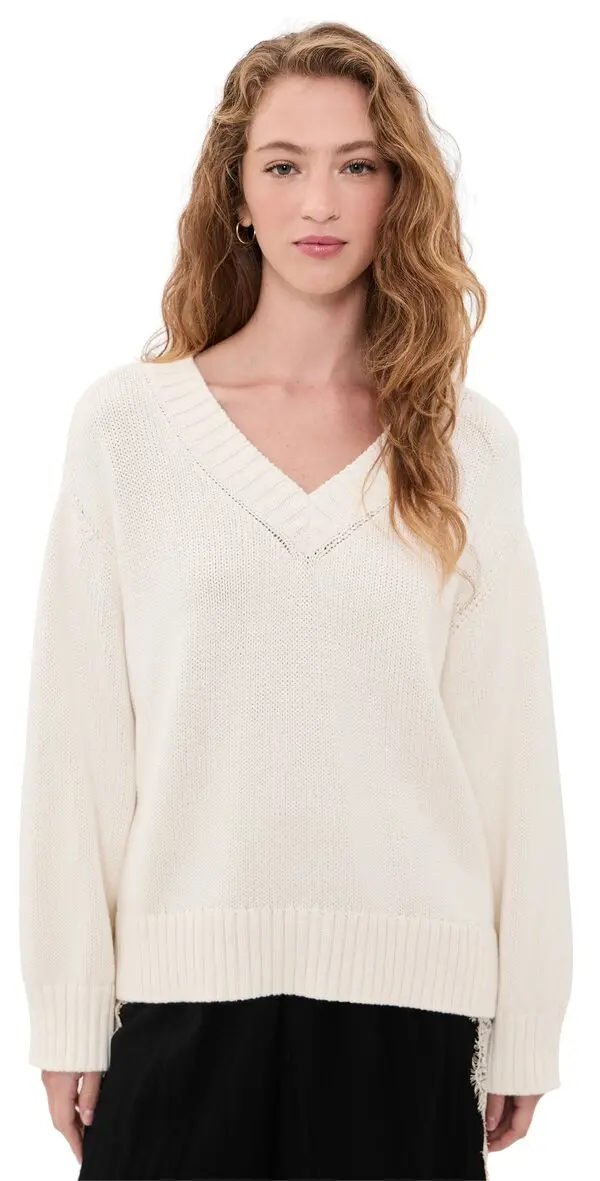 L'Agence Oversized V Neck Pullover