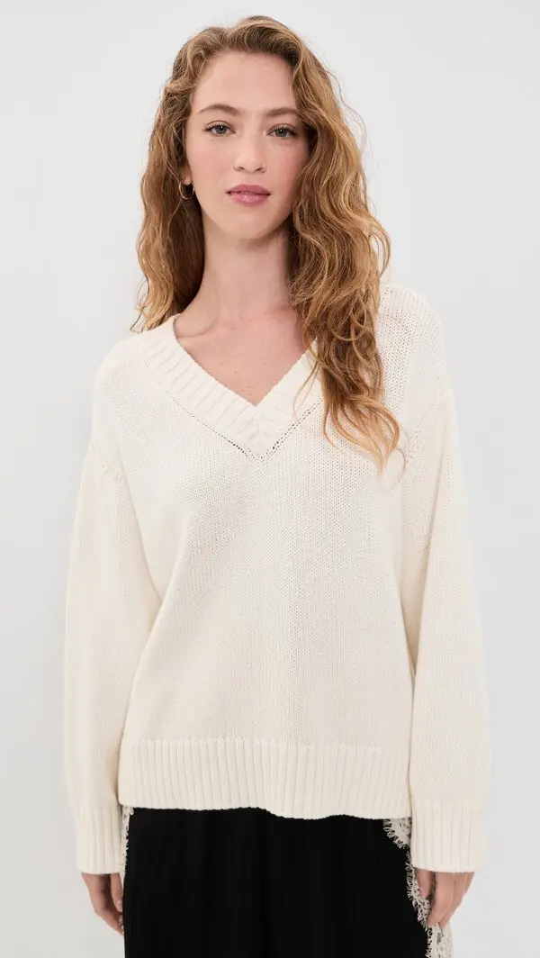 L'Agence Oversized V Neck Pullover