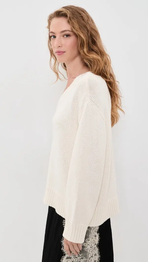 L'Agence Oversized V Neck Pullover