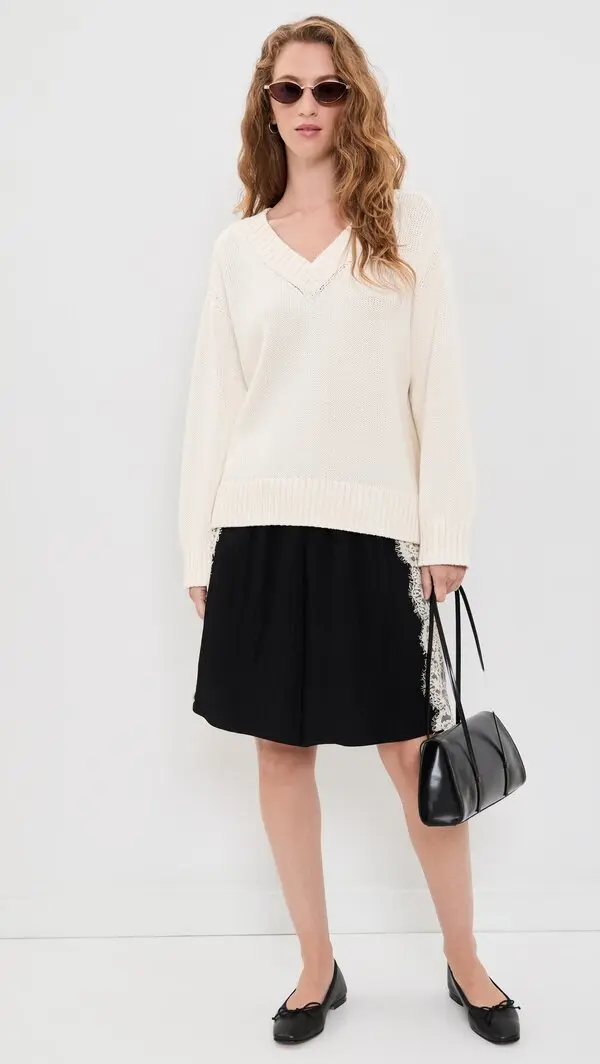 L'Agence Oversized V Neck Pullover