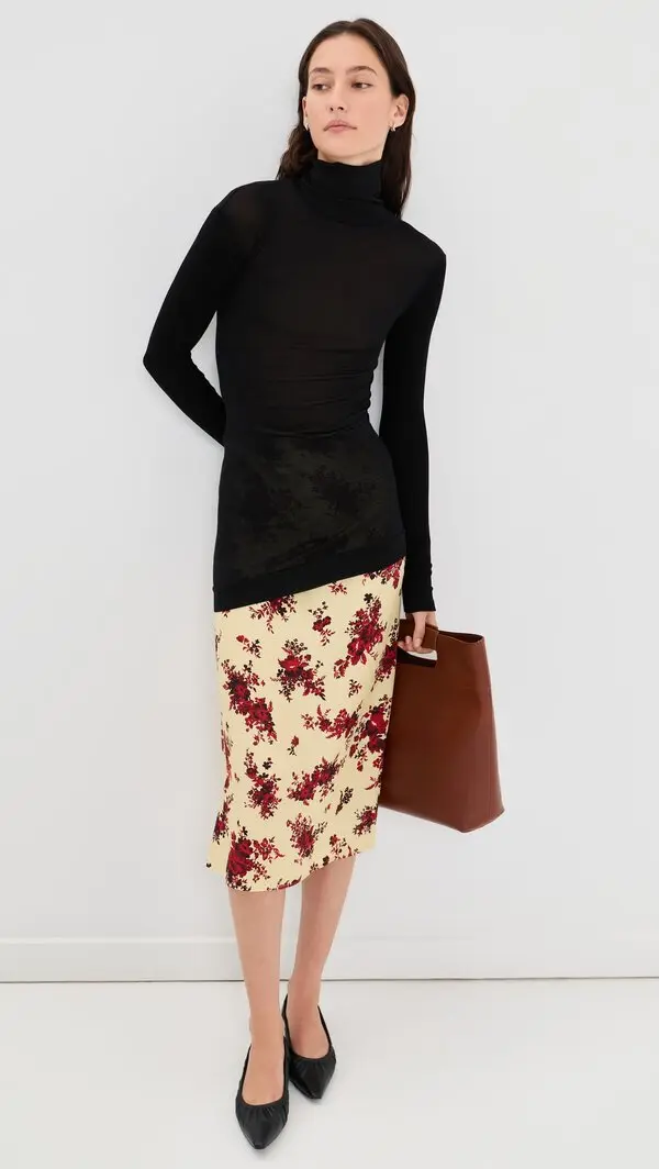 JIL SANDER Long Sleeve Silk Top