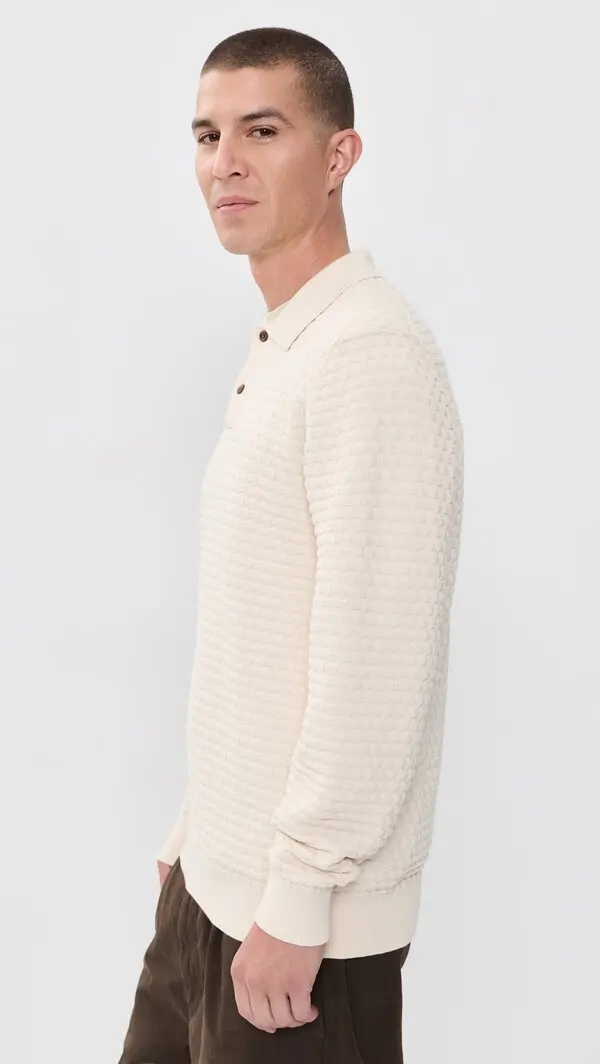 LES DEUX Check Structure Knitted Polo