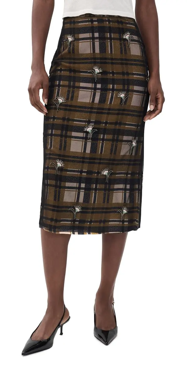 Essentiel Antwerp Kate Embellished Mesh Skirt