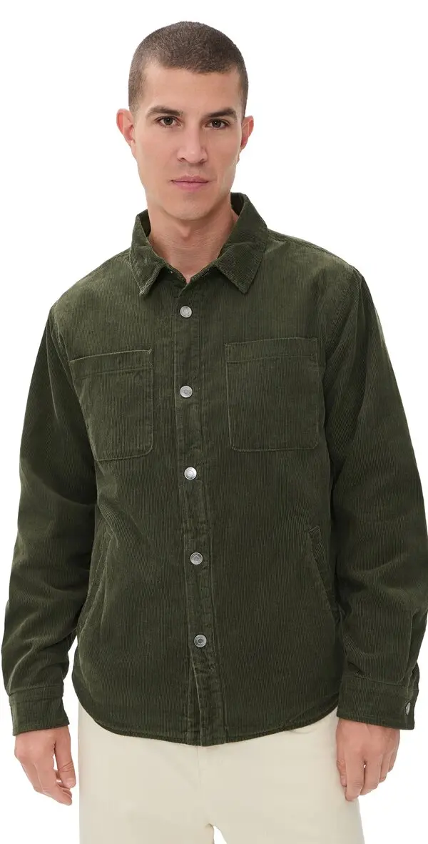 KATIN Harold Corduroy Shacket - Dark Olive