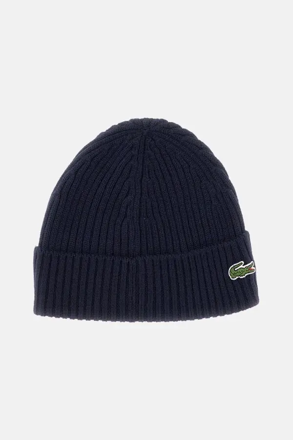 Lacoste Cappellino In Lana - Blu