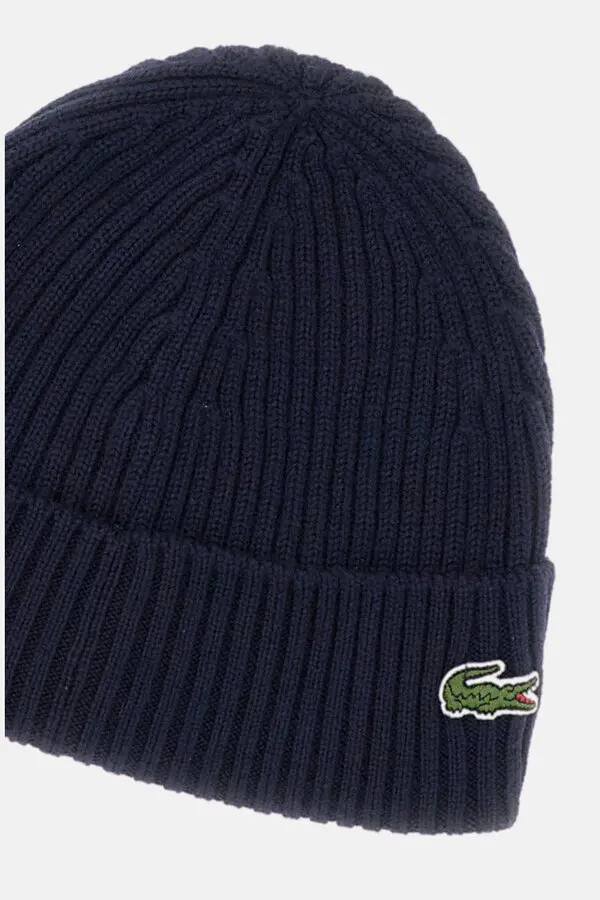 Lacoste Cappellino In Lana - Blu