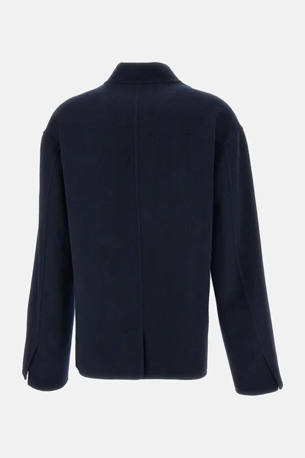 META CAMPANIA COLLECTIVE Giacca Camicia Julian In Lana, Seta E Cashmere - Blue