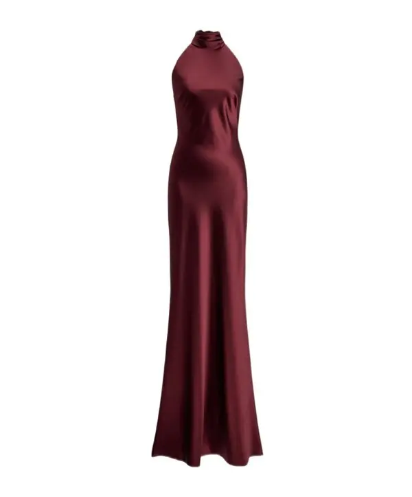 Ralph Lauren Bow-detail Halterneck Dress - Brown