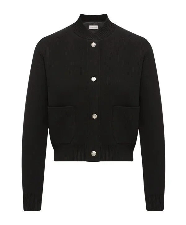 Moncler Wool Cashmere Blend Padded Cardigan