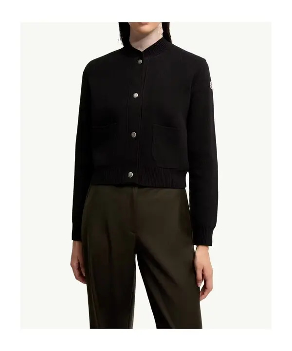 Moncler Wool Cashmere Blend Padded Cardigan