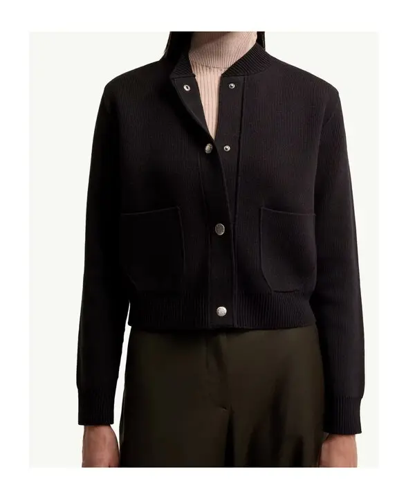 Moncler Wool Cashmere Blend Padded Cardigan