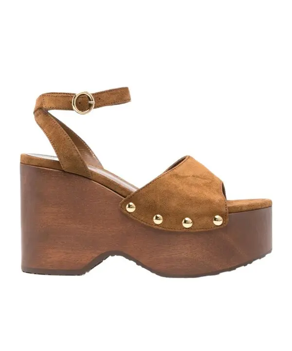 GIANVITO ROSSI 115mm Wedge Sandals - Brown