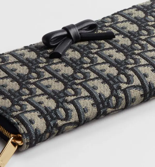 Dior Oblique Bow Voyageur Slim Wallet