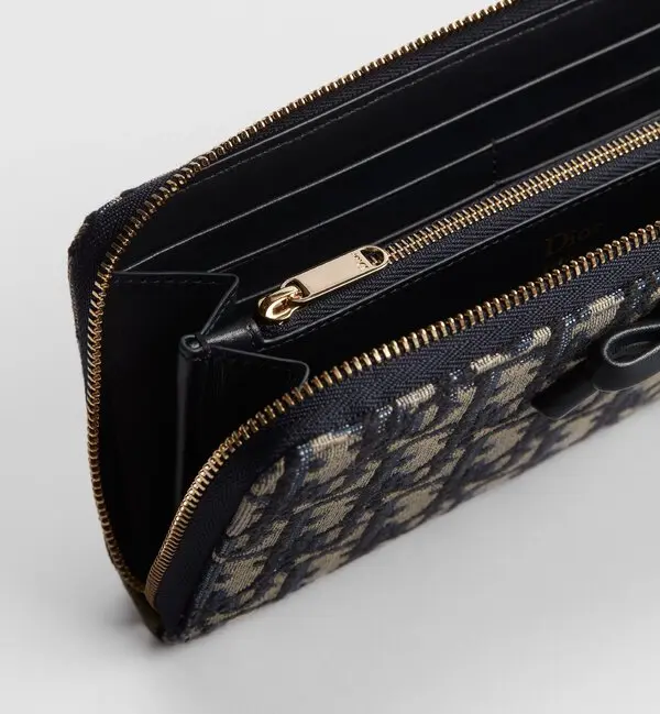 Dior Oblique Bow Voyageur Slim Wallet