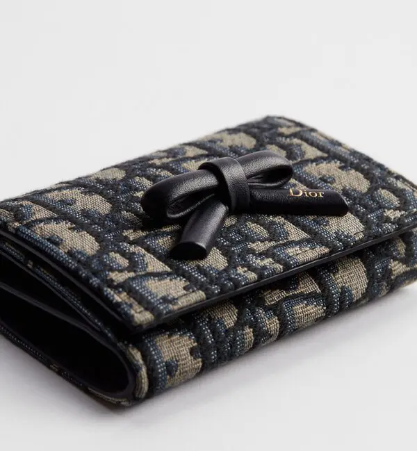 Dior Oblique Bow Glycine Wallet