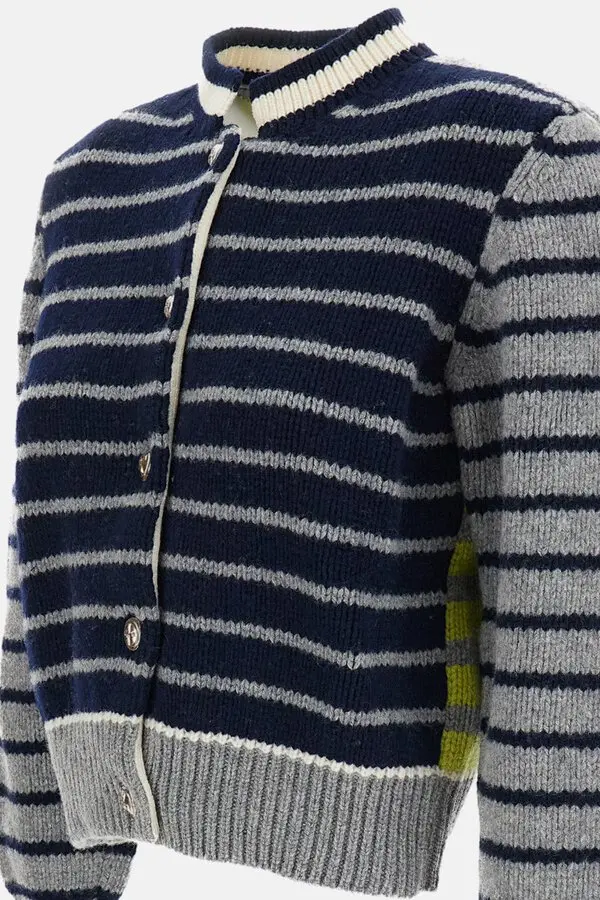 BARRIE Cardigan In Lana E Cashmere A Righe