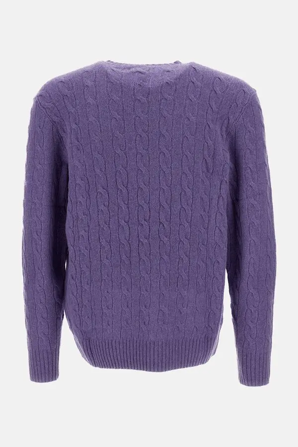 Polo Ralph Lauren Girocollo In Lana E Cashmere A Trecce - Viola