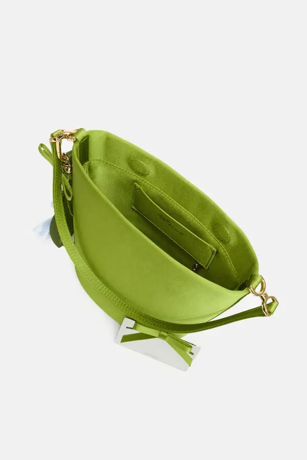 SELF-PORTRAIT Borsa A Cestino In Satin - Verde